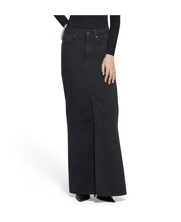 Balenciaga Centre Slit Denim Pencil Skirt
