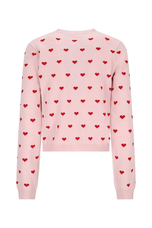 Valentino Garavani Heart Intarsia Button-up Cardigan