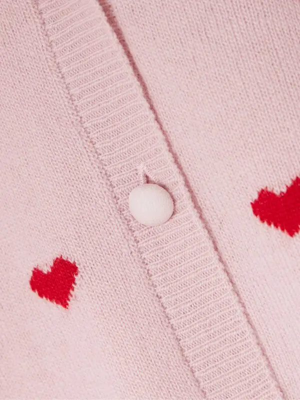 Valentino Garavani Heart Intarsia Button-up Cardigan