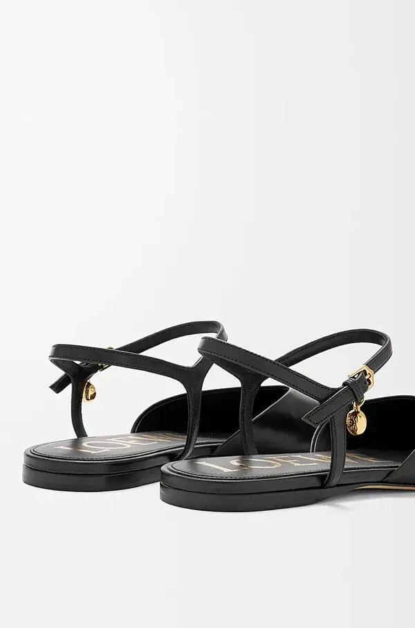 Loewe Ankle Strap Leather Ballet Flats
