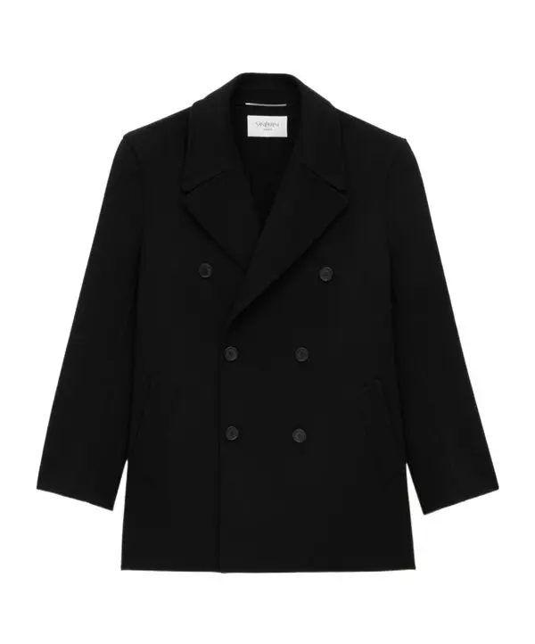 Saint Laurent Double-breasted Peacoat - Black