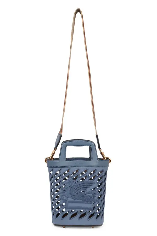 Etro Logo Embroidered Cut-out Detailed Bucket Bag