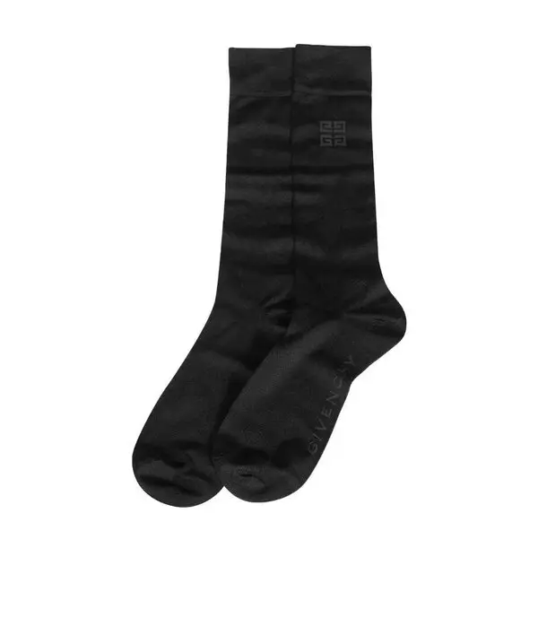 Givenchy Logo Detailed Ribbed Socks - Black