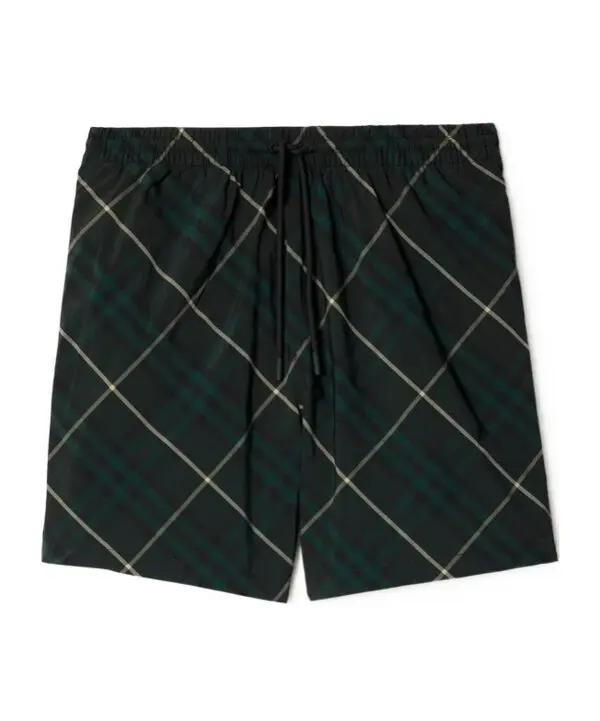 Burberry Check-print Drawstring Swim Shorts - Jungle Color