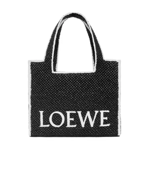 Loewe Raffia Tote Bag - Black