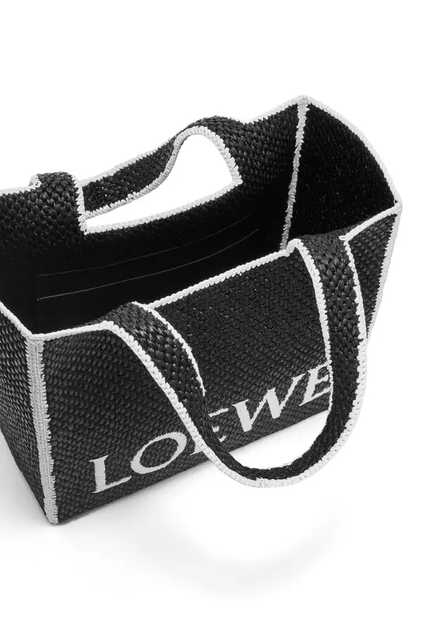 Loewe Raffia Tote Bag - Black