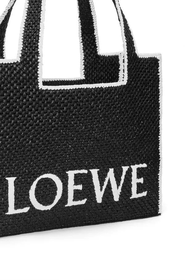 Loewe Raffia Tote Bag - Black