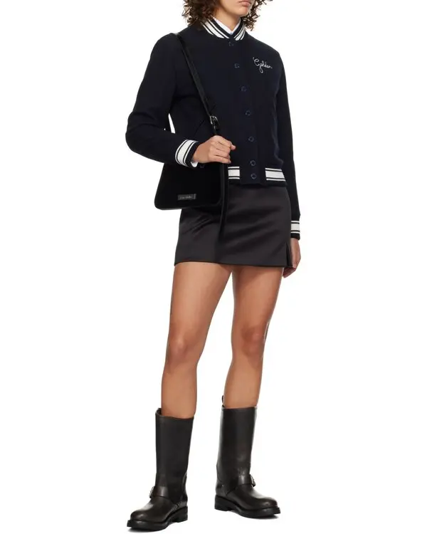 GOLDEN GOOSE Embroidered Baseball Jacket - Black