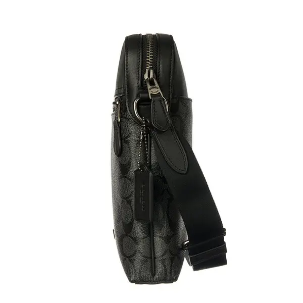 COACH Logo Jacquard Shoulder Bag - Black