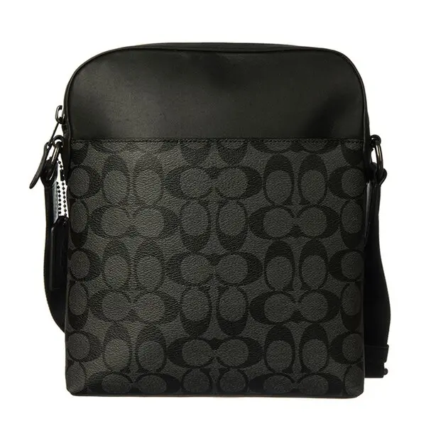 COACH Logo Jacquard Shoulder Bag - Black