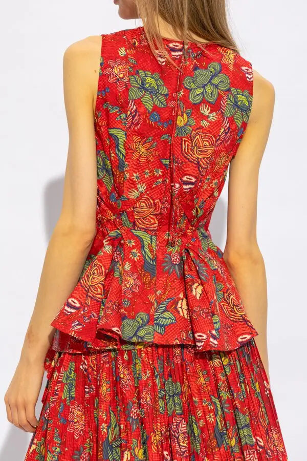 Ulla Johnson Sydney Sleeveless Floral Print Blouse