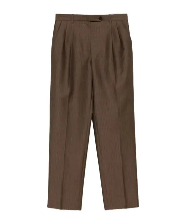 THE ROW Norbert Straight Leg Trousers - Brown