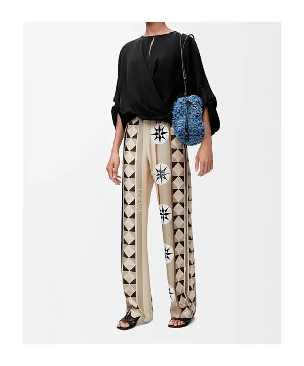Loewe Crew Neck Blouse In Cotton And Silk