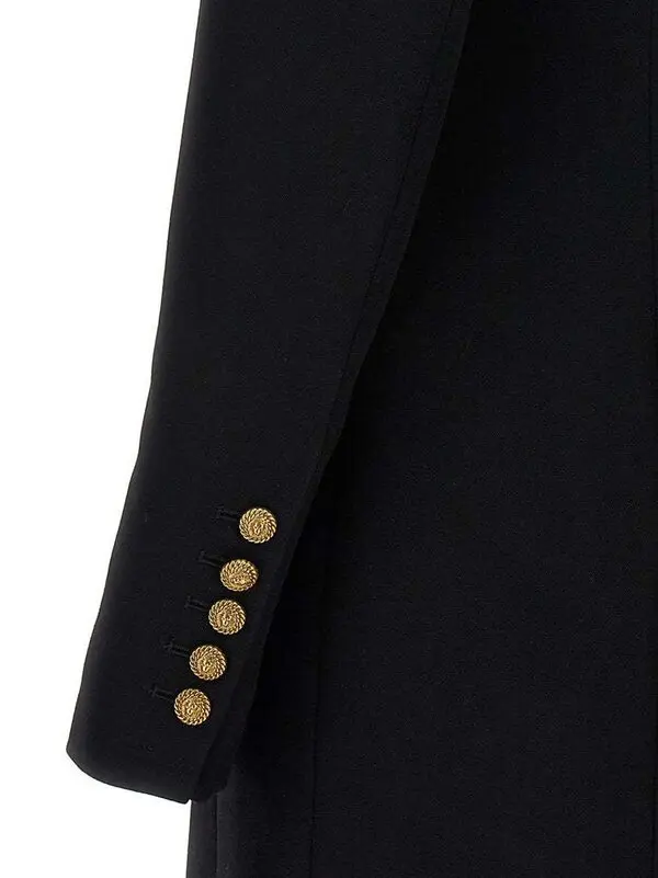 Balmain V-neck Buttoned Mini Dress With Lapel Detail