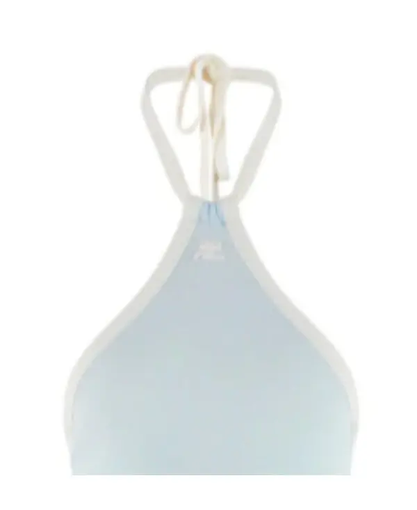 COURREGES Logo Embroidered Sleeveless Mini Dress - Blue