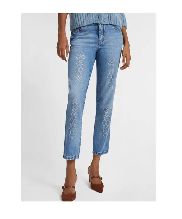 Ermanno Scervino Rhinestone Embellished Jeans