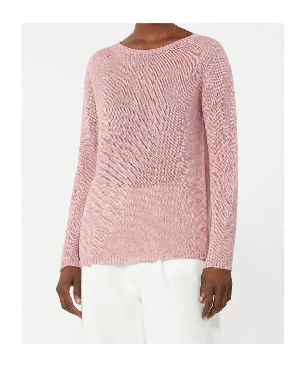 Max Mara Linen Sweater With Ribbed Details
