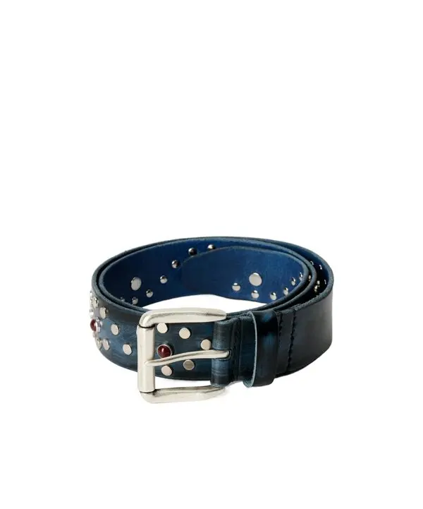 Our Legacy Vortex Leather Belt - Retro Black Ocean