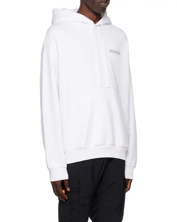 MARCELO BURLON COUNTY OF MILAN Tempera Cross Drawstring Hoodie - White