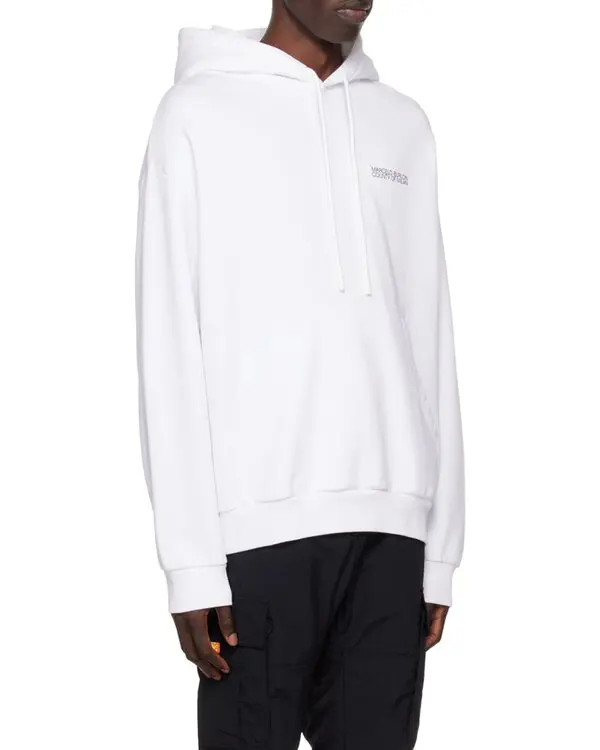 MARCELO BURLON COUNTY OF MILAN Tempera Cross Drawstring Hoodie - White