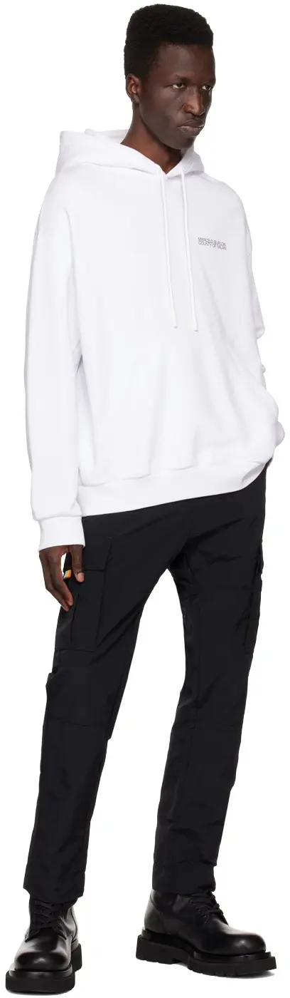 MARCELO BURLON COUNTY OF MILAN Tempera Cross Drawstring Hoodie - White