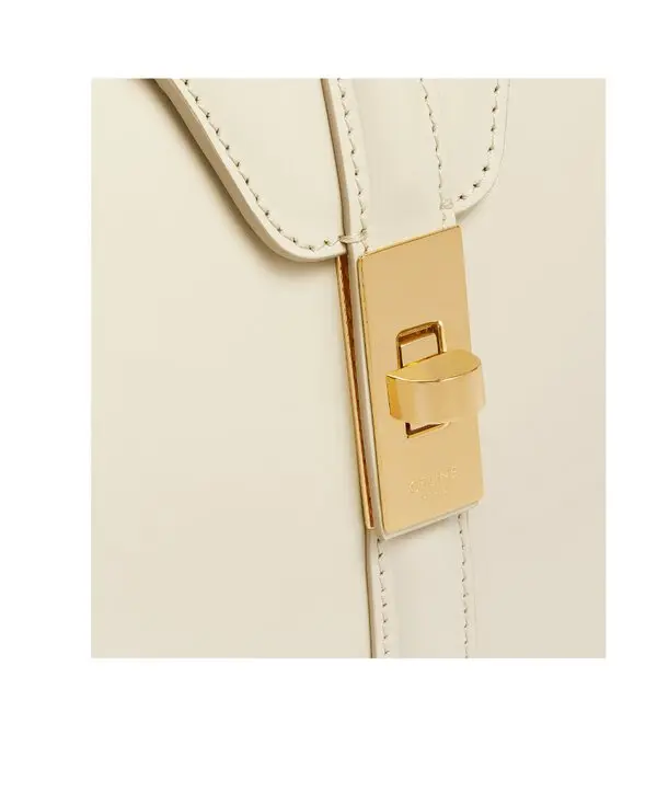 Celine Small 16 Bag In Satinated Calfskin - Limestone Ash