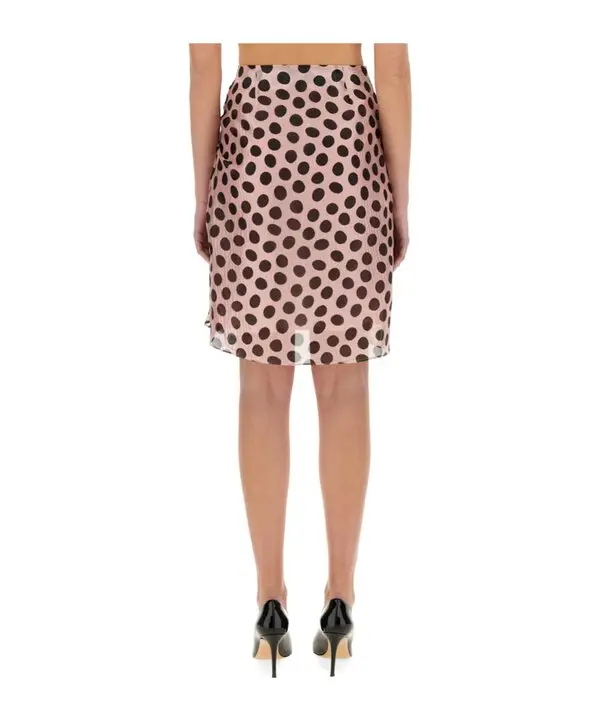 Nina Ricci Polka Dot Silk Skirt - Pink