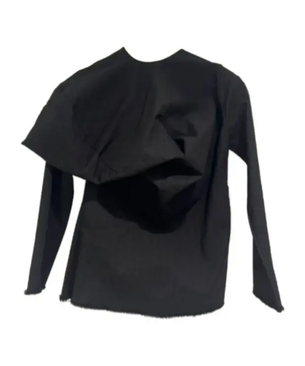 UMA WANG Asymmetrical Draped Blouse - Black