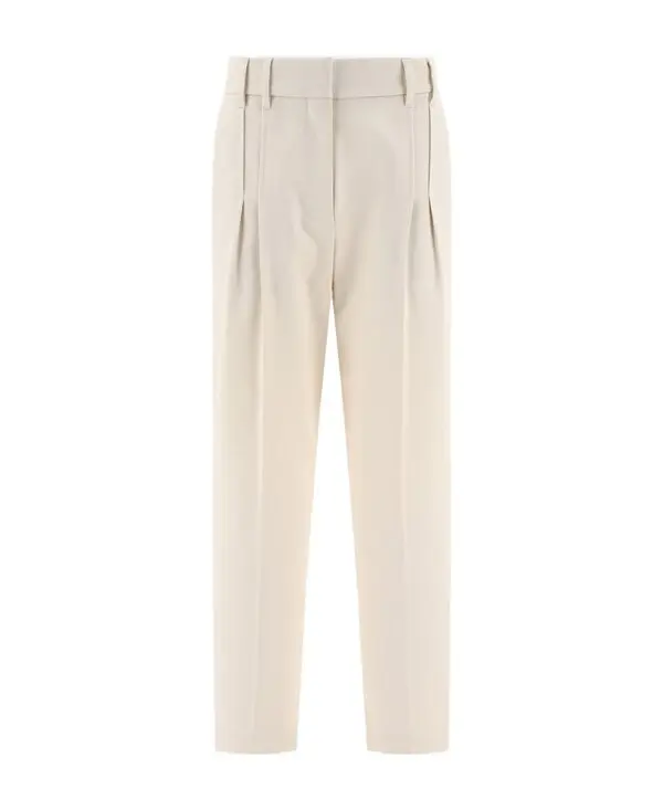 Brunello Cucinelli Straight-leg Cropped Trousers - Nude
