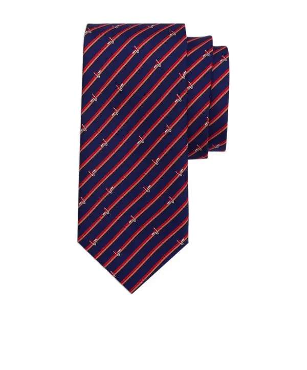 FERRAGAMO Striped Neck Tie - Black