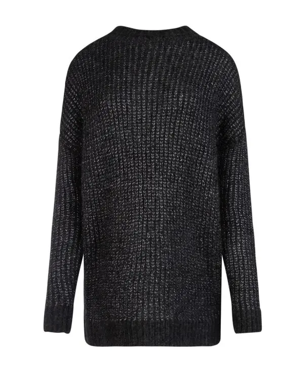 Saint Laurent Metallic Loose-knit Jumper - Black