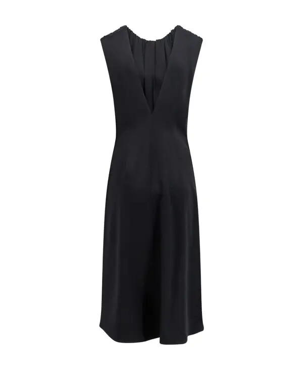 JIL SANDER Gathered Crewneck Sleeveless Dress - Black