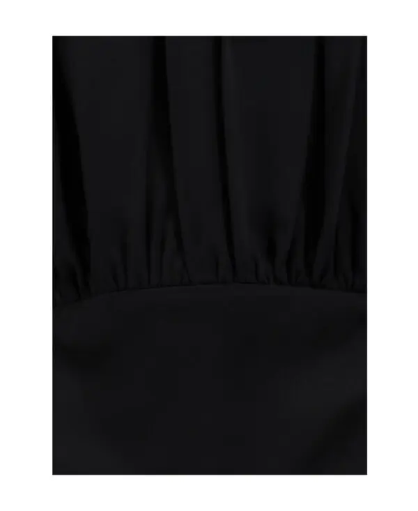 JIL SANDER Gathered Crewneck Sleeveless Dress - Black