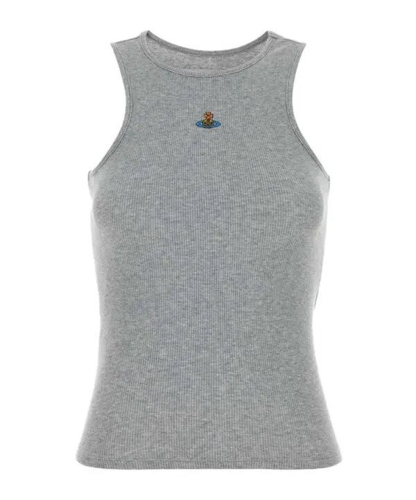 VIVIENNE WESTWOOD Orb Logo Cotton Tank Top - Gray