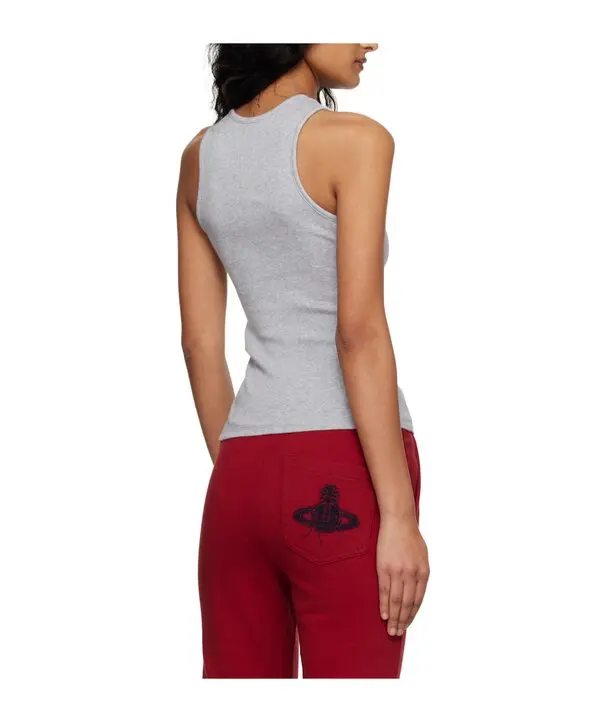 VIVIENNE WESTWOOD Orb Ribbed Tank Top - Grey