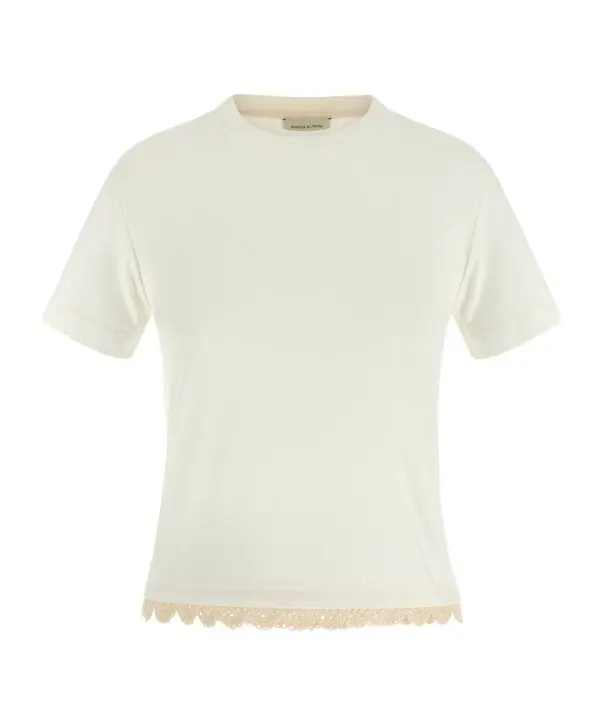 Magda Butrym Lace-trim Crewneck T-shirt