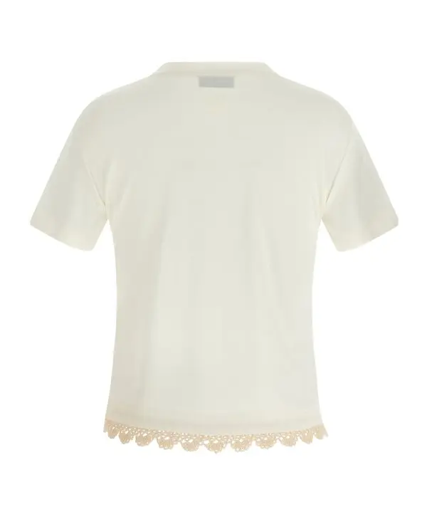 Magda Butrym Lace-trim Crewneck T-shirt
