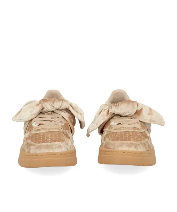 AUTRY Medalist Velvet Bow Sneakers - Nude