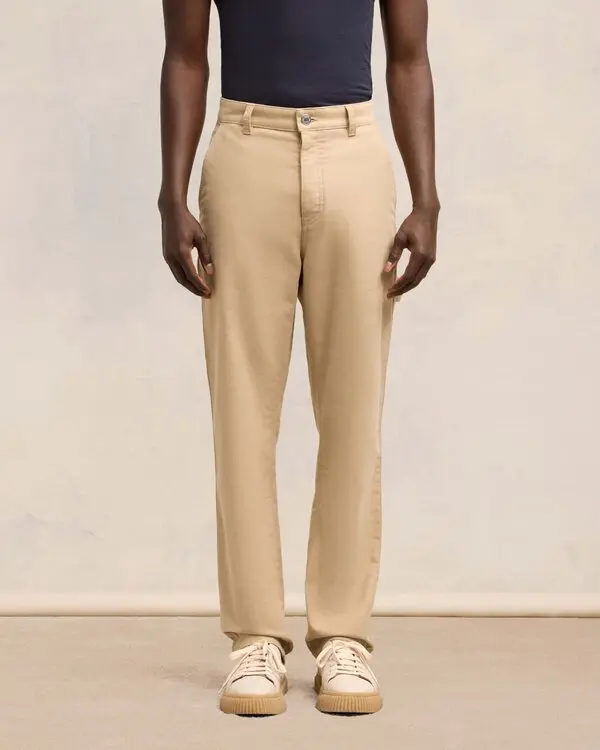 AMI Paris Logo Patch Worker Trousers - Sand