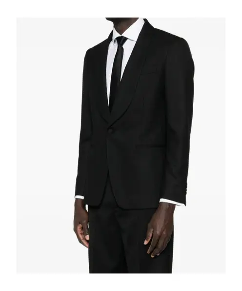 LARDINI Shawl Collar Single-breasted Jacket - Black