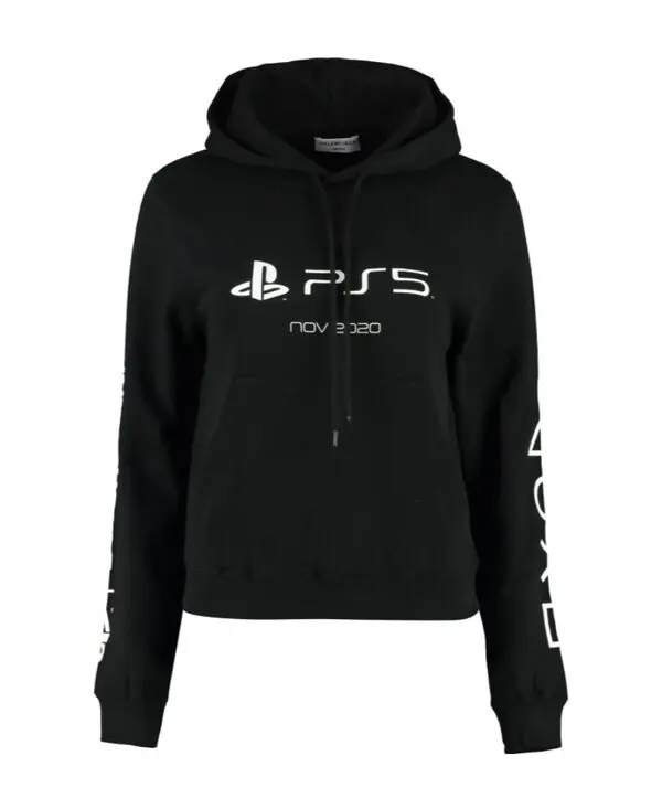 Balenciaga Playstation Printed Hoodie - Black/white