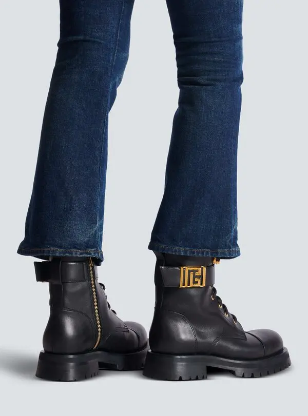 Balmain Romy Combat Boots - Black