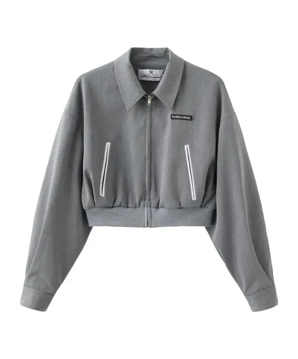 Marissa Chiara Long-sleeved Lapel Casual Jacket - Grey