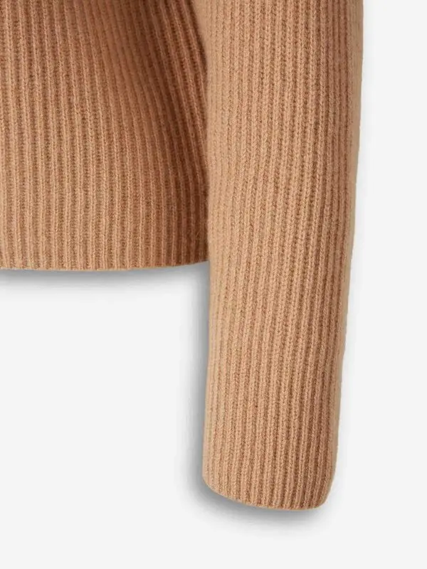 Simkhai Ribbed Pullover Knitwear With Wide Lapel Collar And Half-zip Front