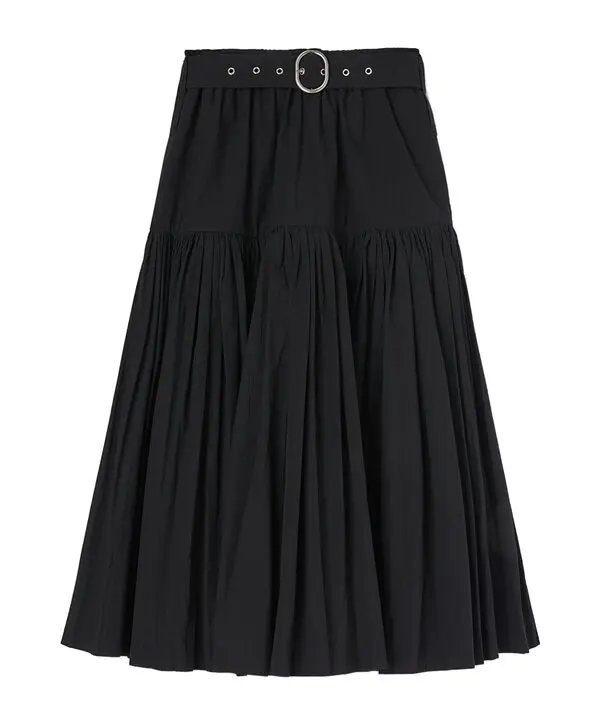 JIL SANDER Belted Waist Midi Skirt