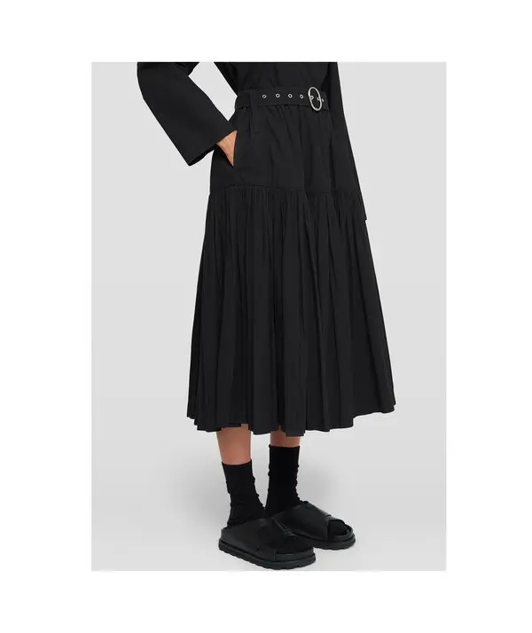 JIL SANDER Belted Waist Midi Skirt