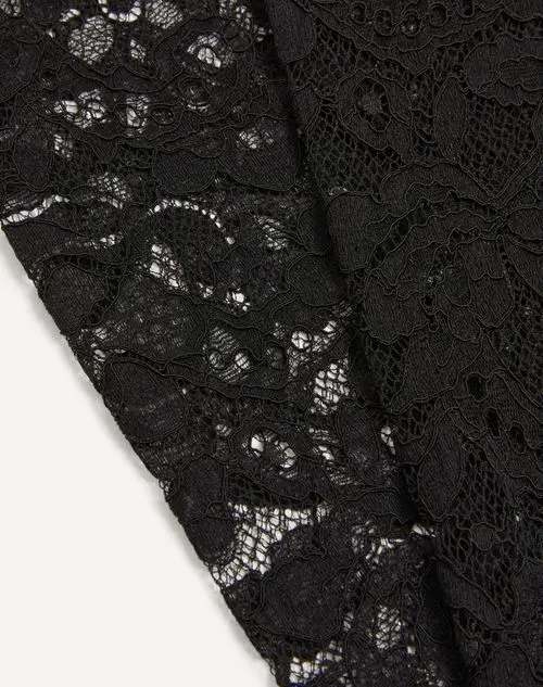 Valentino Garavani Embroidered Lace Tights With Logo Waistband