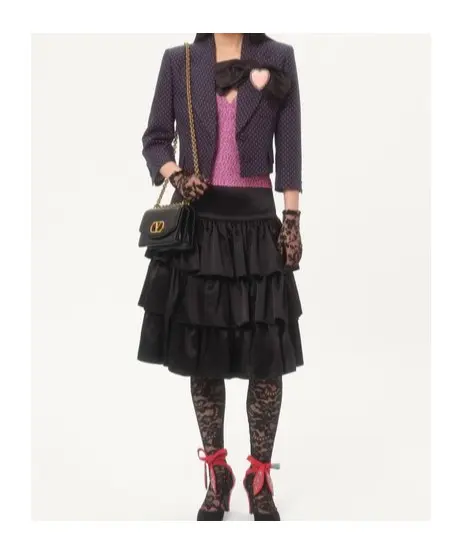 Valentino Garavani Embroidered Lace Tights With Logo Waistband