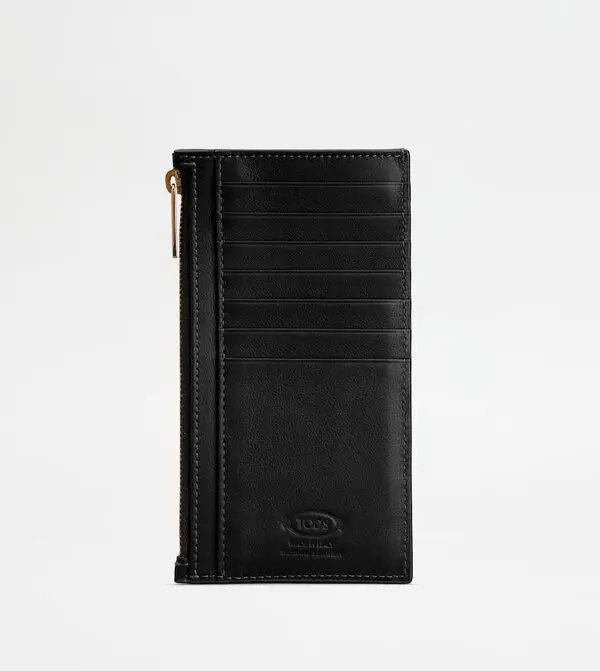 TOD'S Logo Embossed Card Holder - Black