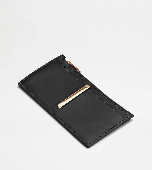TOD'S Logo Embossed Card Holder - Black